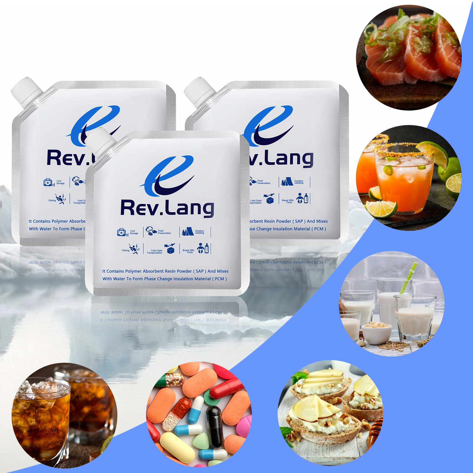 Injection Water Soft Ice Pack Freezer Packs Cooler Cold Packs for Bag ...