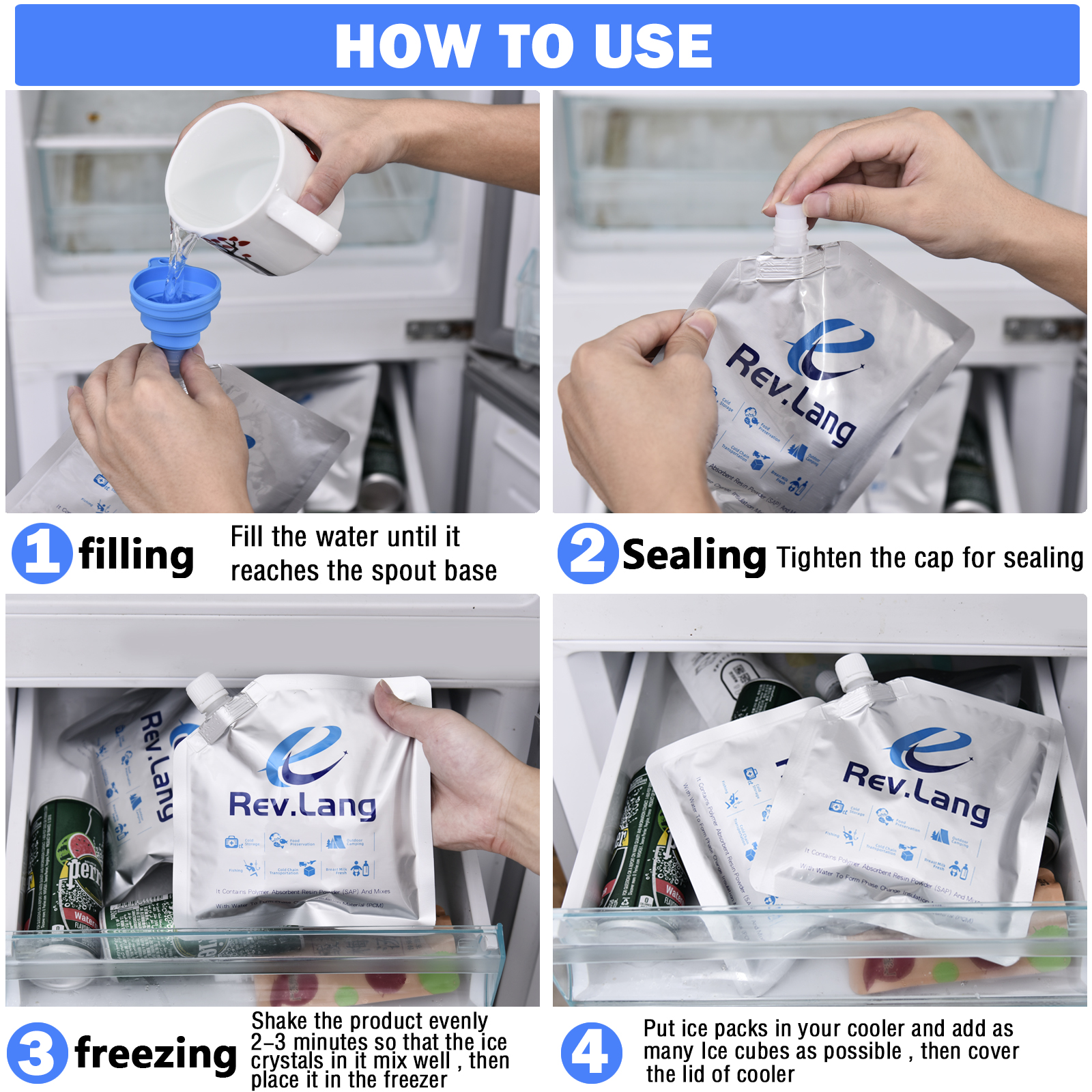 Injection Water Soft Ice Pack Freezer Packs Cooler Cold Packs for Bag ...